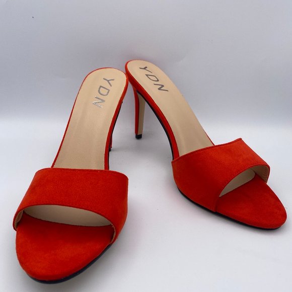YDN | Shoes | Ydn Women Red Suede Open Toe High Heel Sandals | Poshmark